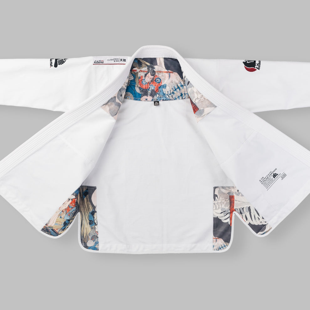 Kitsune White BJJ Gi - M1 Lightweight Issue – kitsunebjj