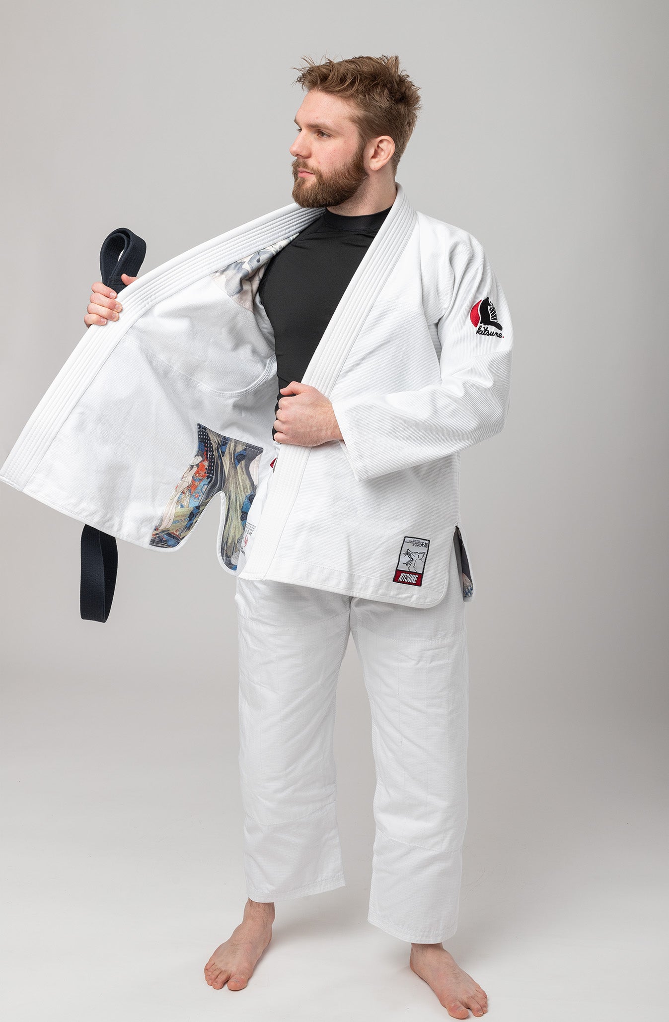 Kitsune White BJJ Gi - M1 Lightweight Issue – kitsunebjj